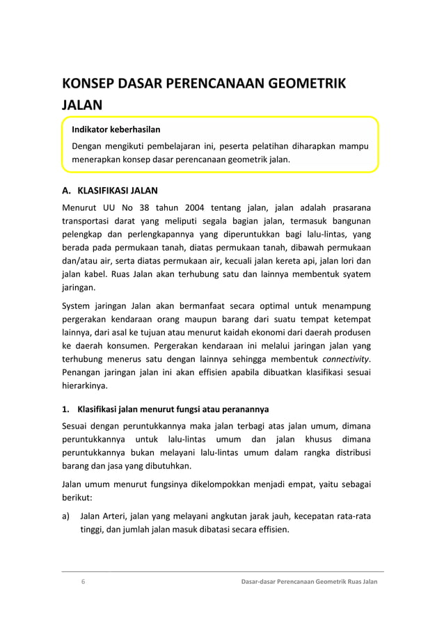 A5ee1 modul 3_dasar-dasar_perencanaan_geometrik_ruas_jalan | PDF