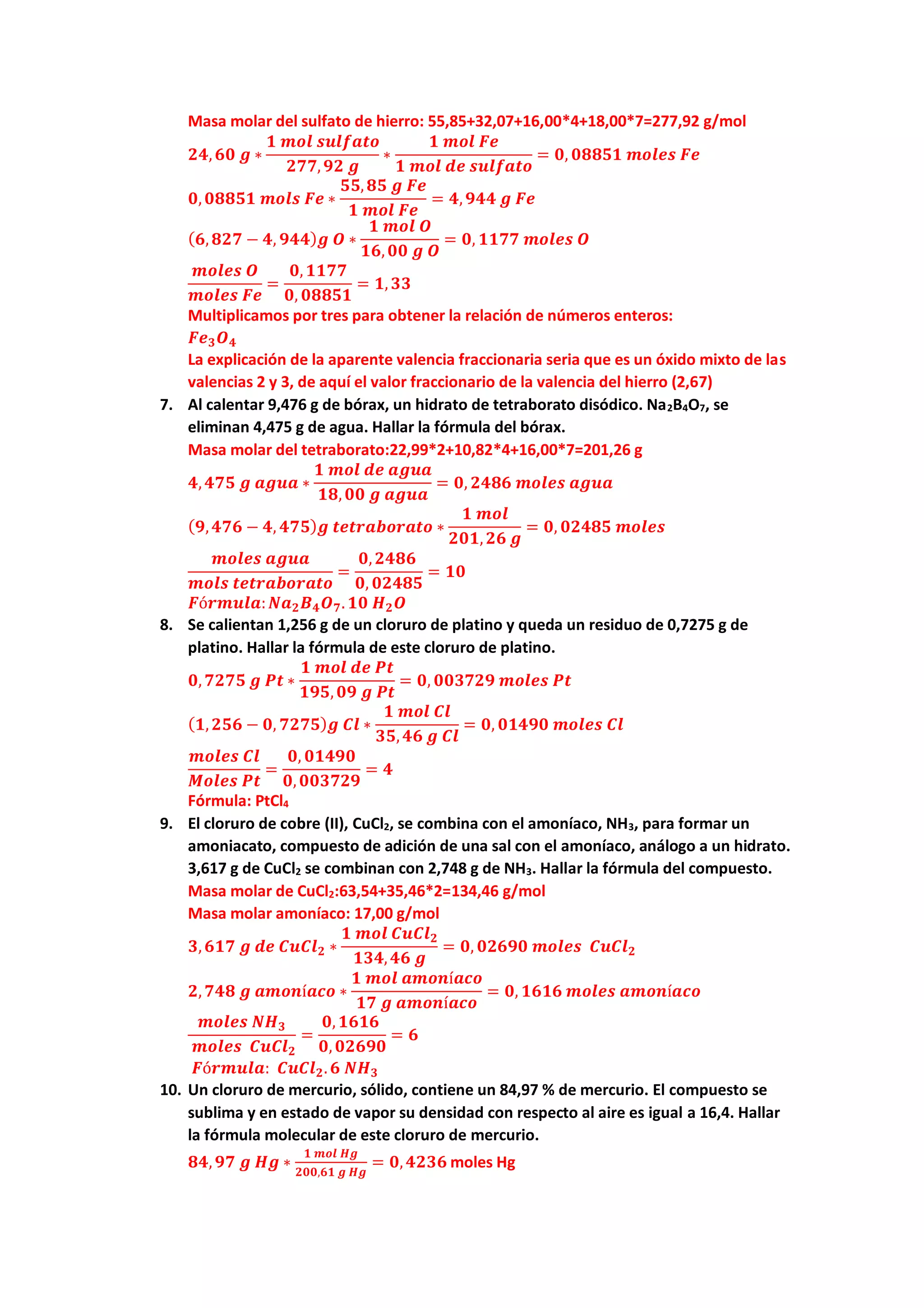 Formulas moleculares y_composicion_centesimal | PDF