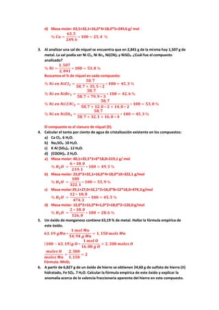 Formulas moleculares y_composicion_centesimal | PDF