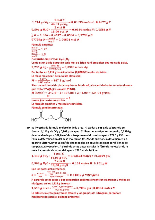 Formulas moleculares y_composicion_centesimal | PDF | Chemistry | Science