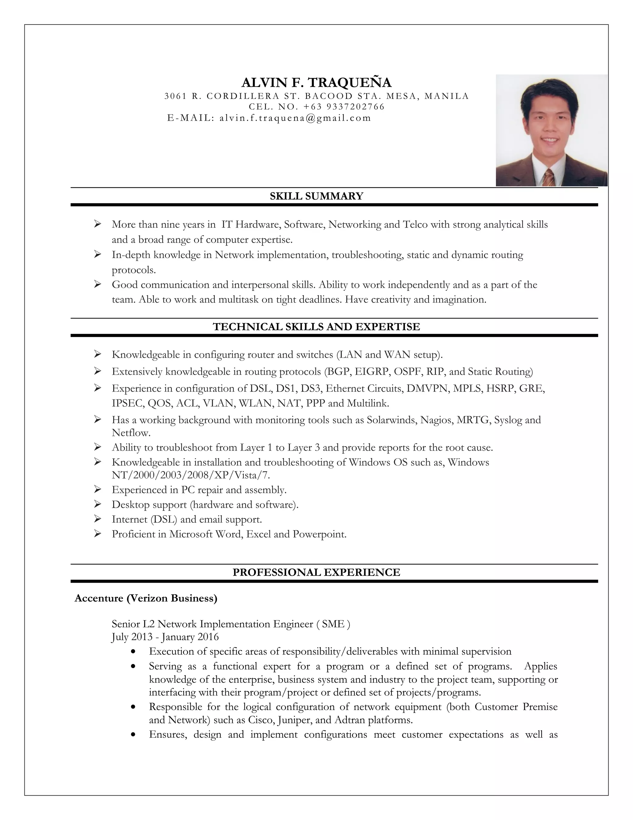 resume(alvin traquena 2016)-phil | PDF
