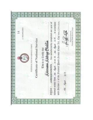 NYSC certificate | PDF