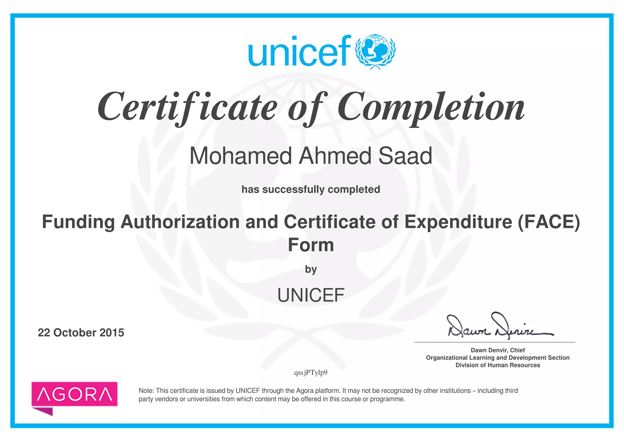 FACE Form_Completion certificate -Funding Authorization and Certificate ...