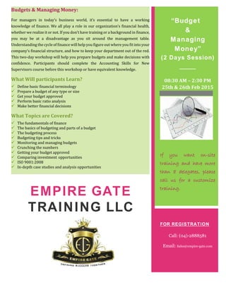 Flyer Budgeting and managing money PDF | PDF | Financial Industry ...