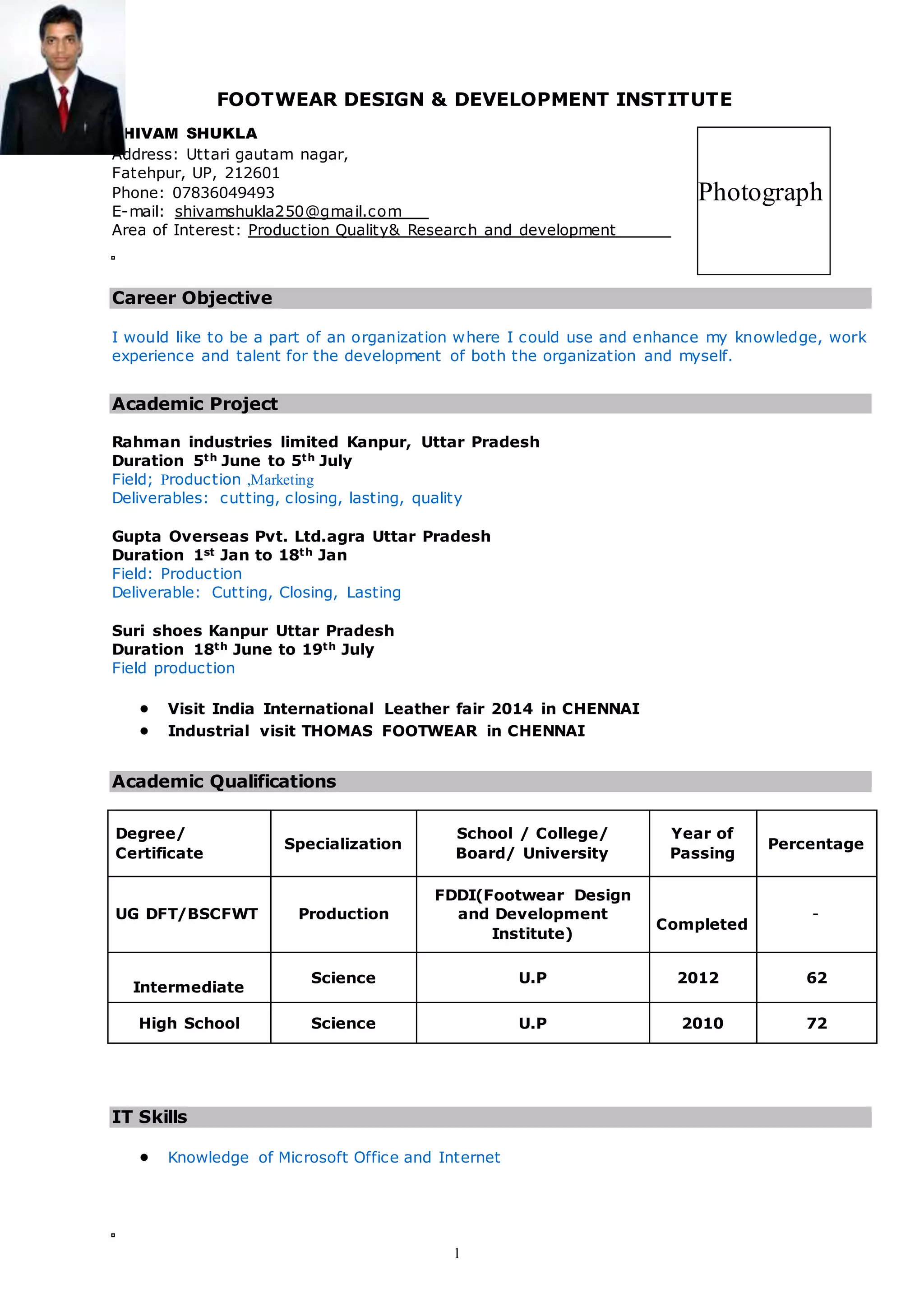 Shivam shukla Reume | PDF