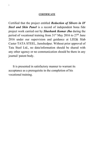 Reduction of Slivers in IF Skin Panel | PDF