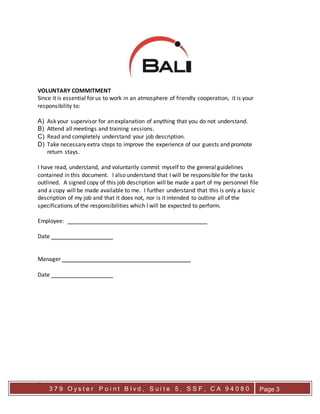 Job Description - Reservationist | DOCX