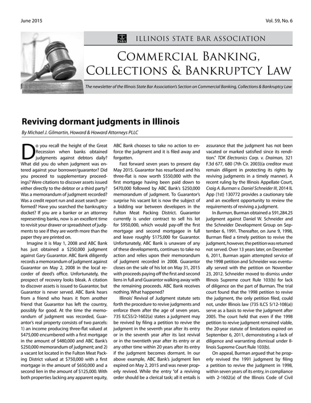 Revival of Dormant Judgments in Illinois | PDF | Legal Services ...
