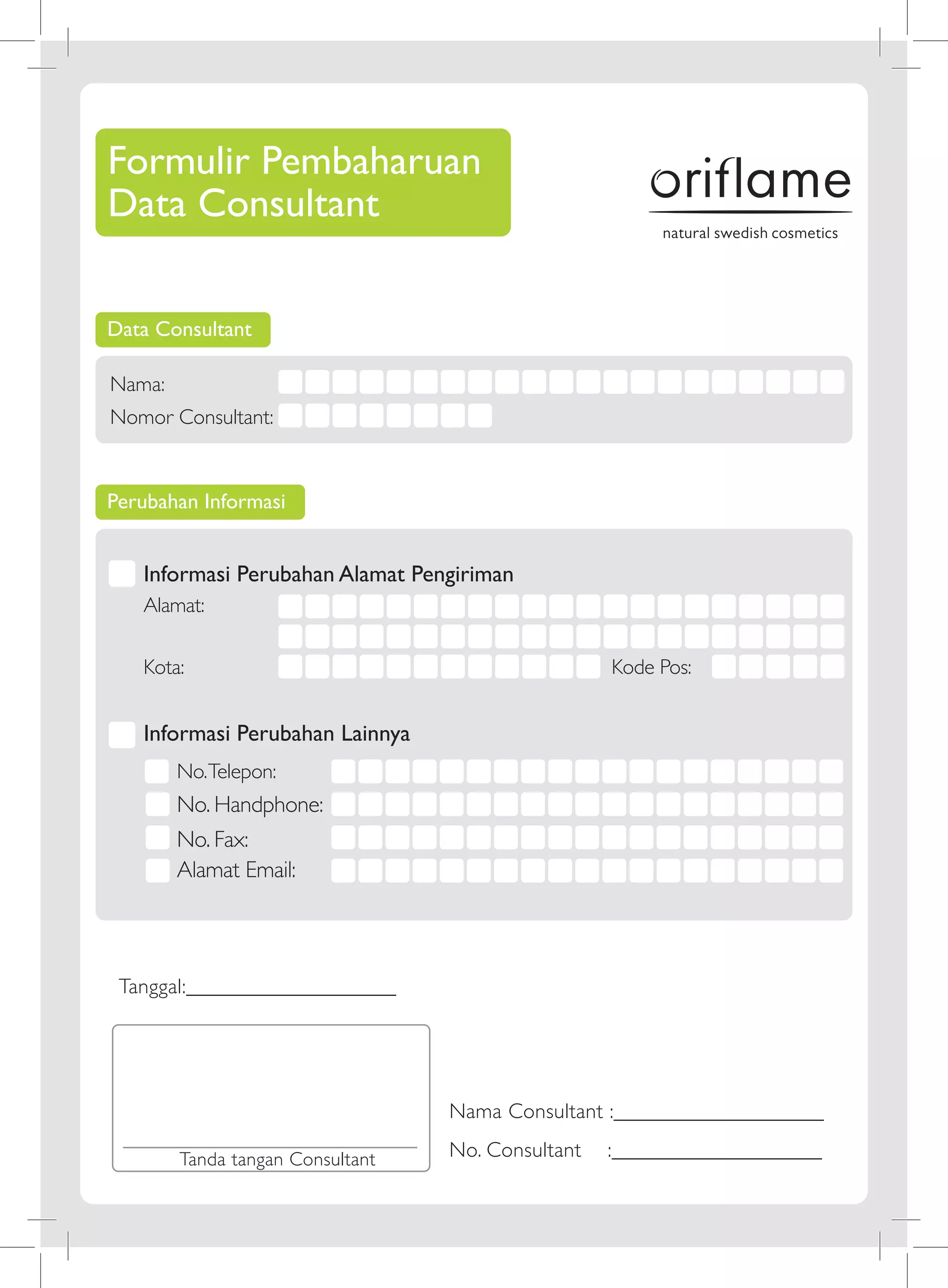 Formulir Perubahan Data Consultant | PDF