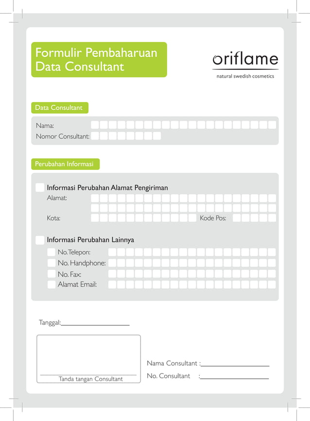 Formulir Perubahan Data Consultant | PDF