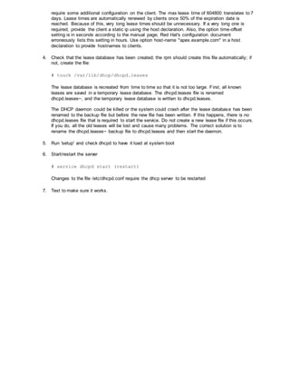 Dhcp in linux | DOCX