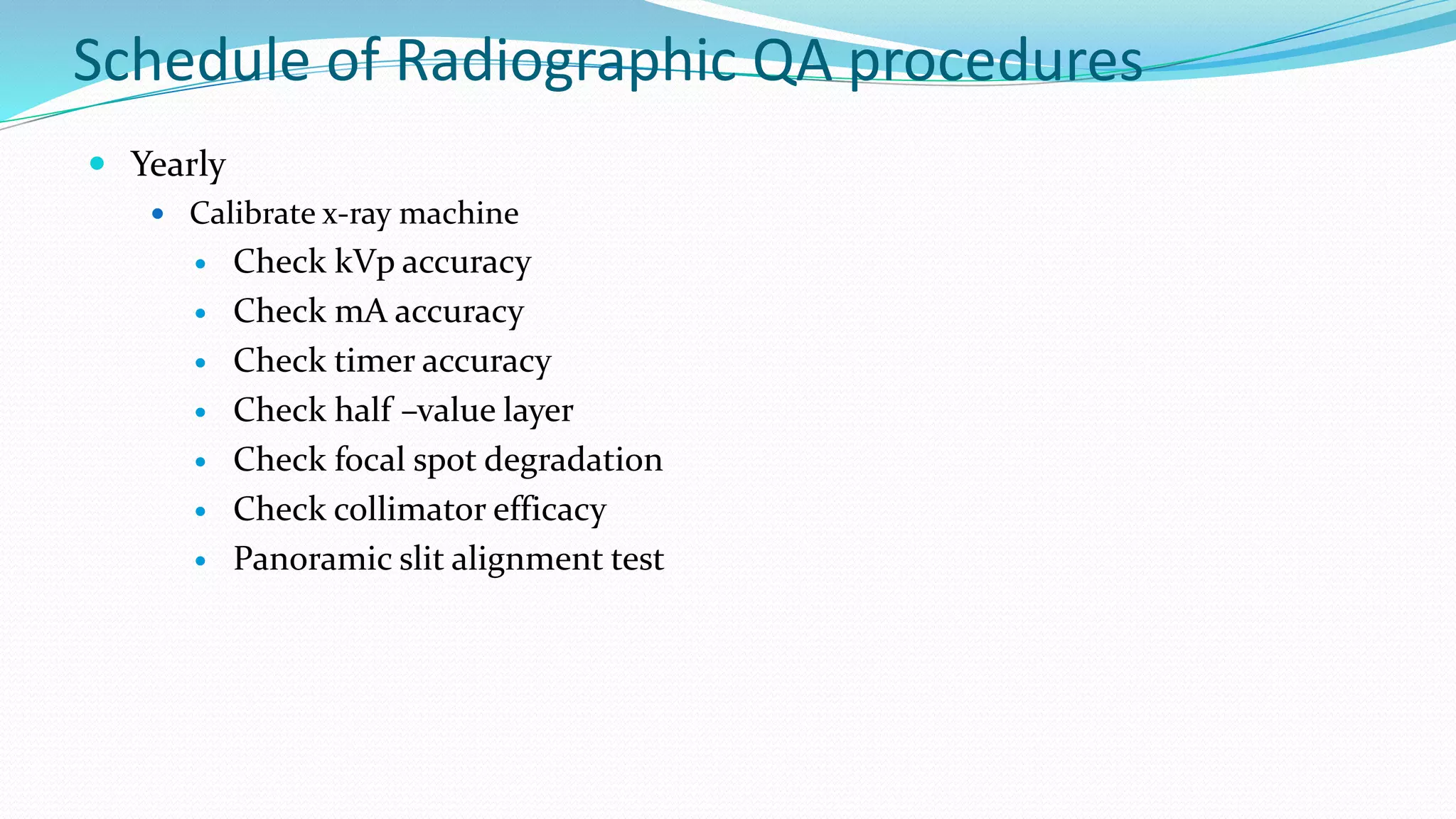 Quality assurance in dental radiography | PPTX