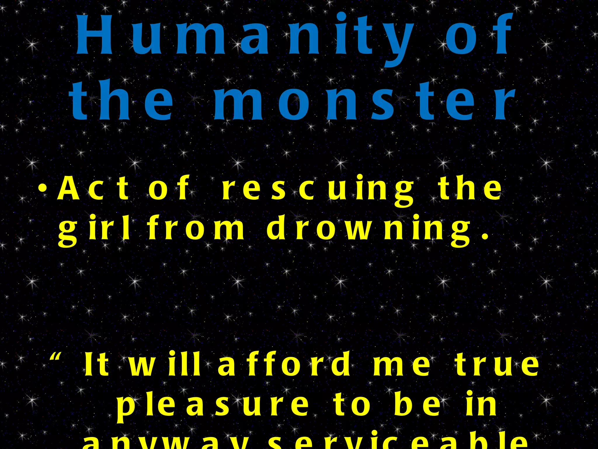 Humanity and Monstrosity in Frankenstein | PPT