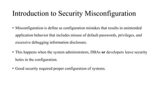 security misconfigurations | PPTX | Operating Systems | Computer ...