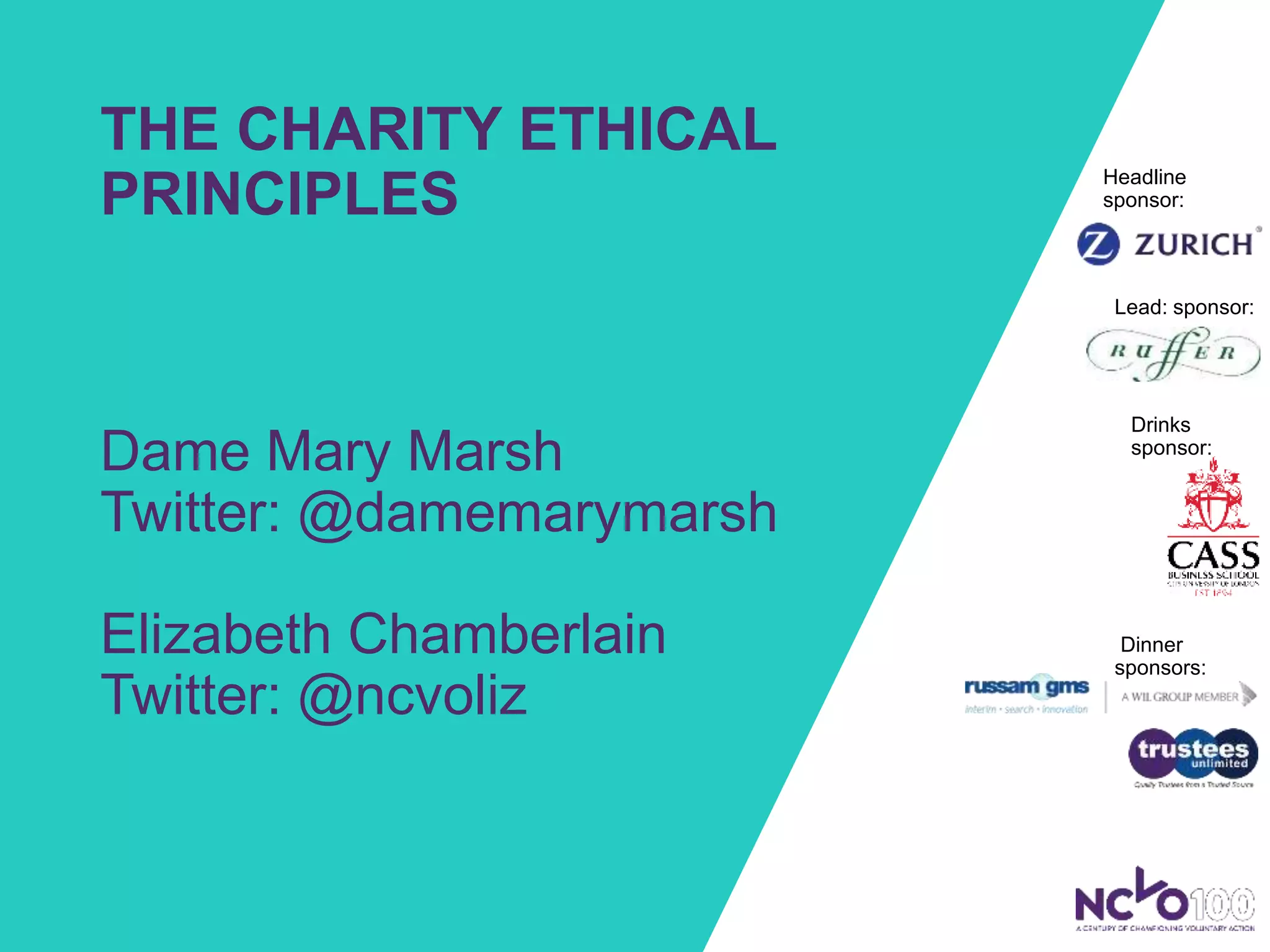 A6: Ethical principles for charities: Why they are important, and how ...