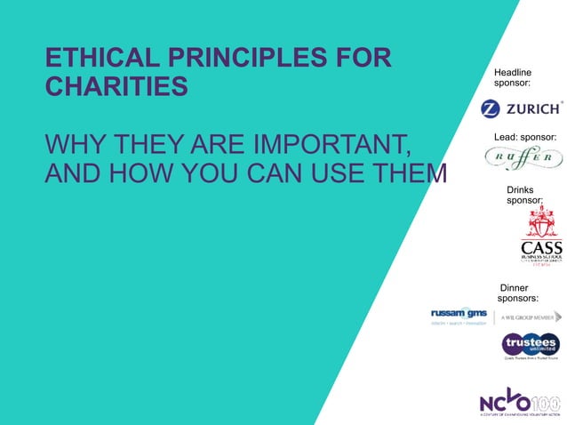 A6: Ethical principles for charities: Why they are important, and how ...