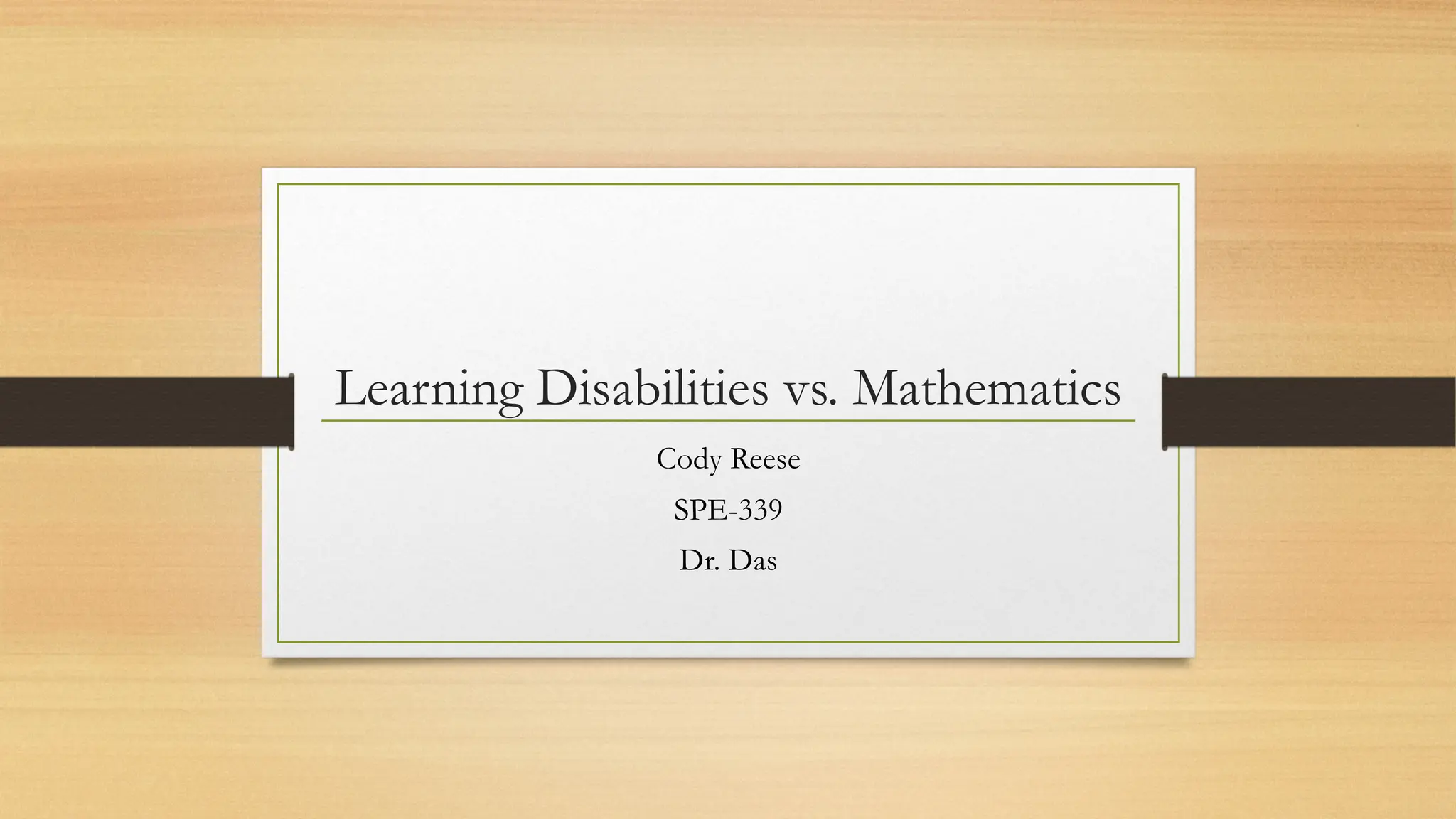Learning Disabilities vs. Math, special education | PDF