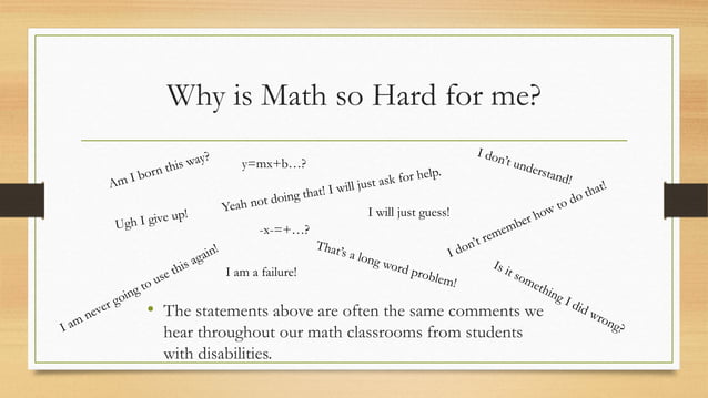 Learning Disabilities vs. Math, special education | PDF