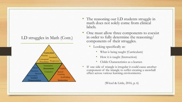 Learning Disabilities vs. Math, special education | PPT