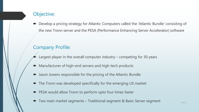 Atlantic Computers: A Bundle of Pricing Options | PPTX
