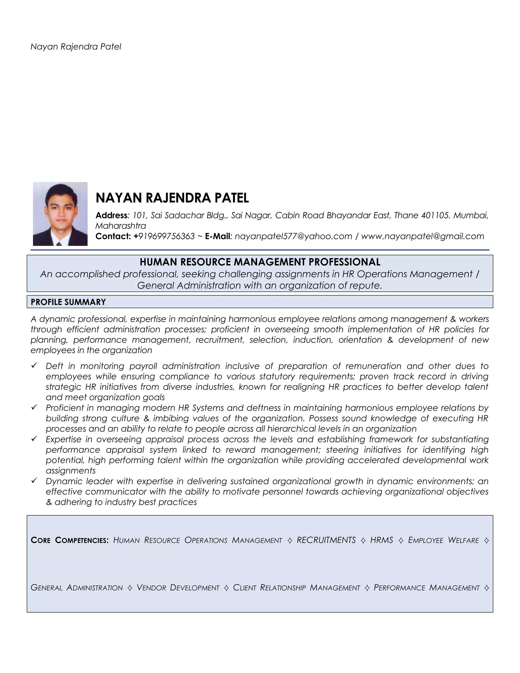 NAYAN RESUME 3 updated | DOC | Resume Writing and Advice | Job Search