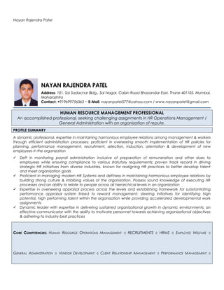 NAYAN RESUME 3 updated | DOC | Resume Writing and Advice | Job Search
