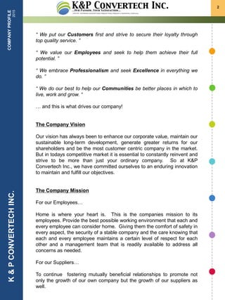 K&P CONVERTECH INC - COMPANY PROFILE -che | PDF