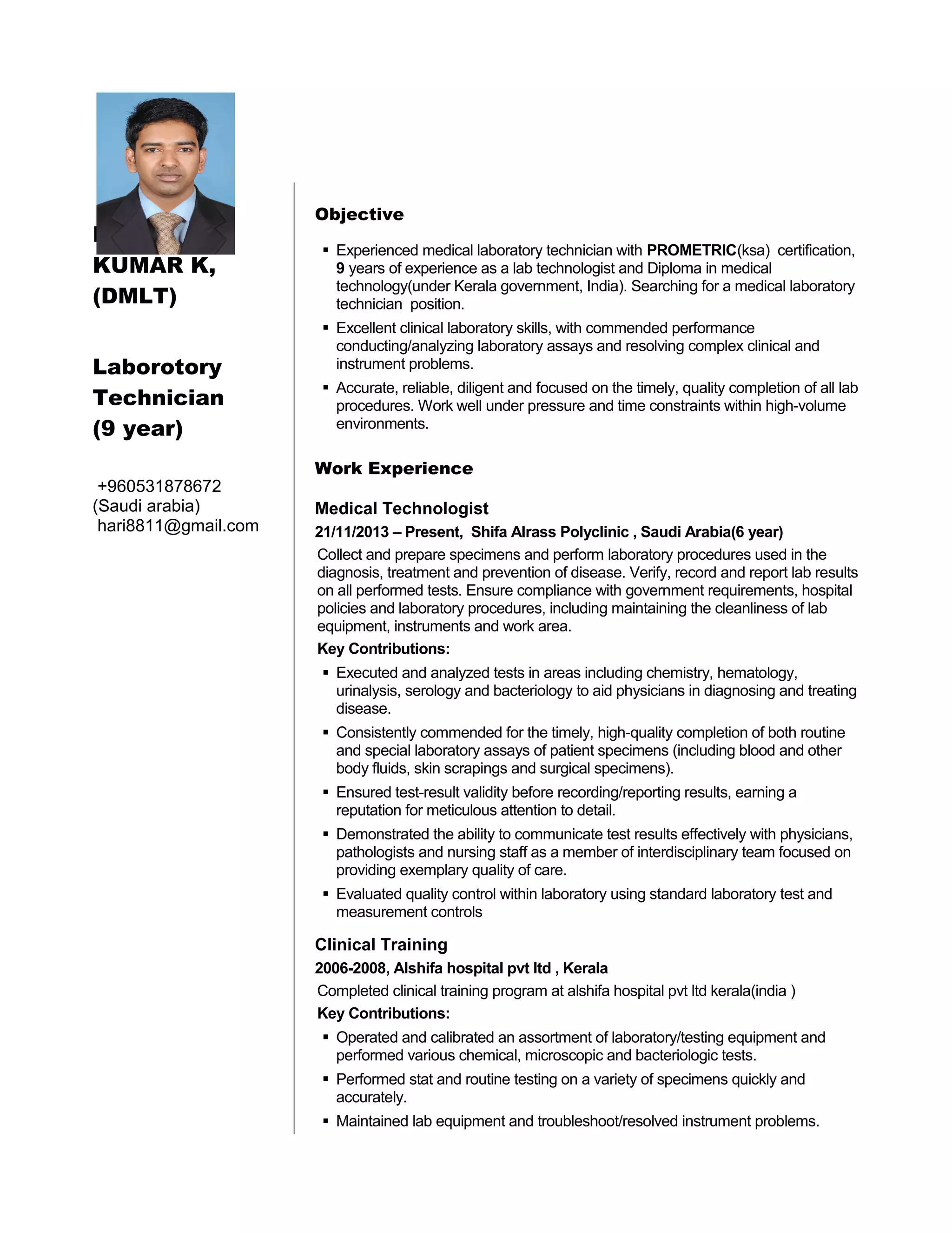 1..RESUME HAREESH KUMAR K | DOC