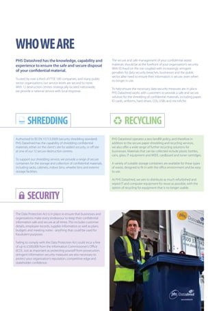 PHS Datashred - Shredding and Recycling Services S | PDF