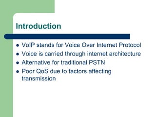 VoIP Techniques and Challenges PRESENTATION | PPTX