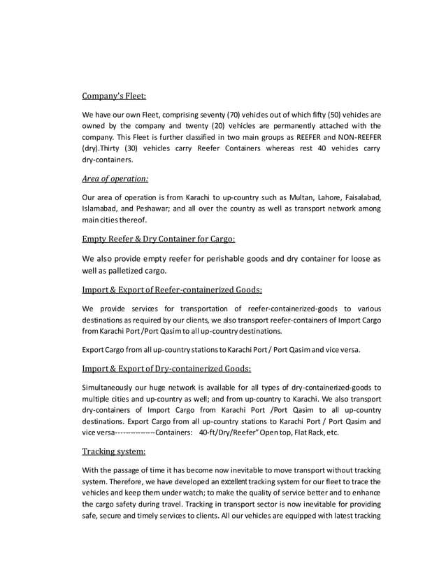 Final Draft of PCG Profile | DOCX | Logistics and Transportation ...