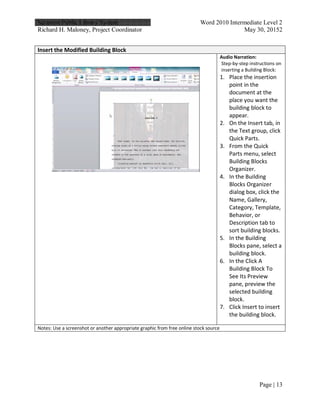 MS WORD INT Level 2 STORYBOARD | PDF