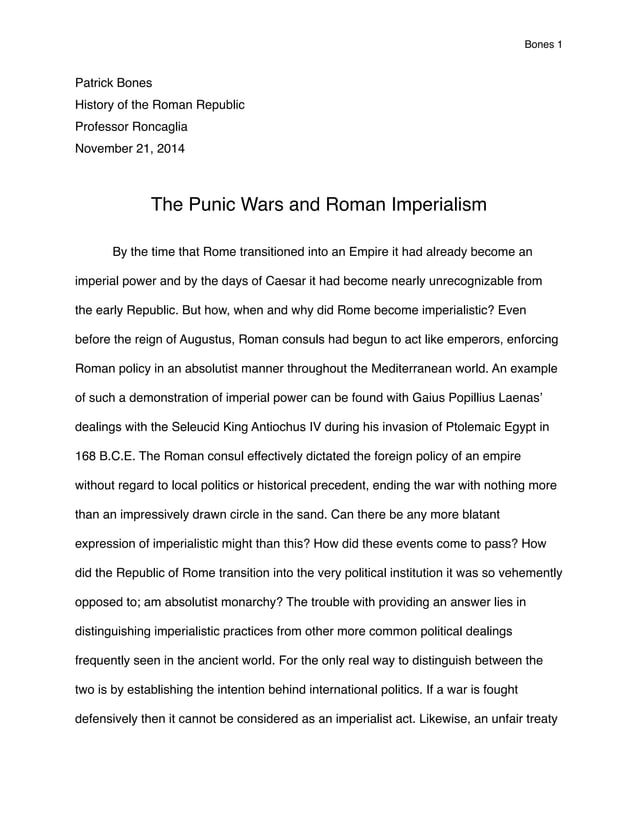 Punic Wars to Imperialism | PDF