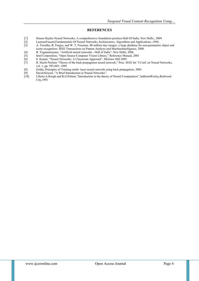 Targeted Visual Content Recognition Using Multi-Layer Perceptron Neural Network | PDF