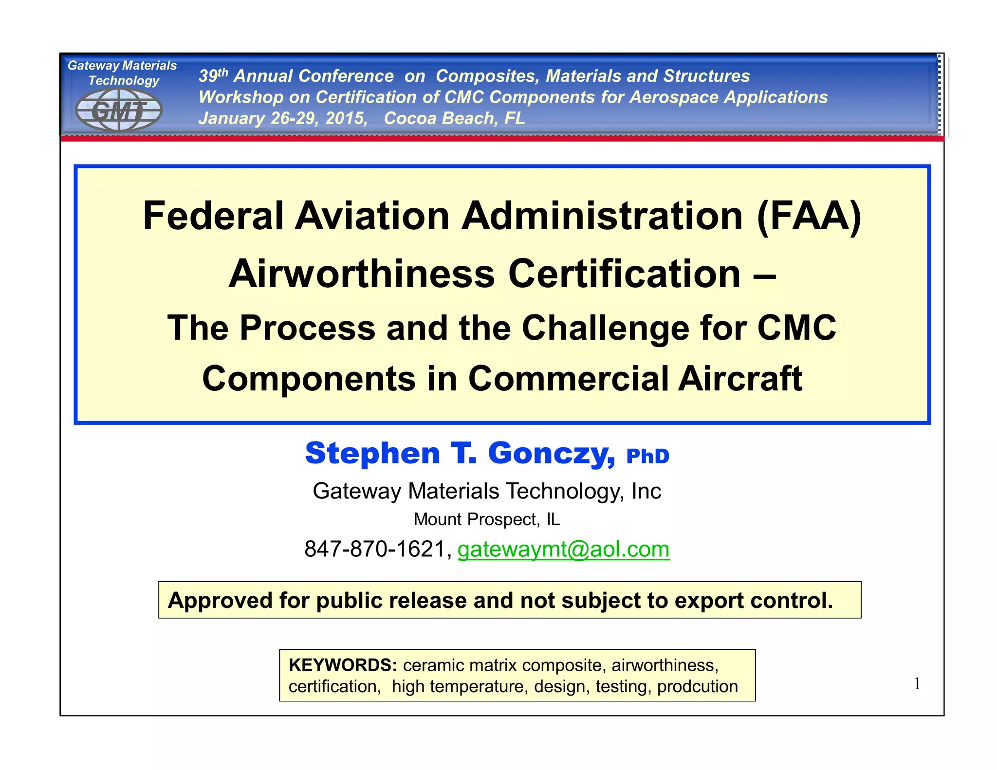 CMC FAA Certification | PDF