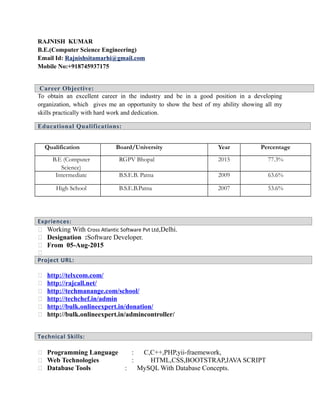 Rajnish resume1 | PDF