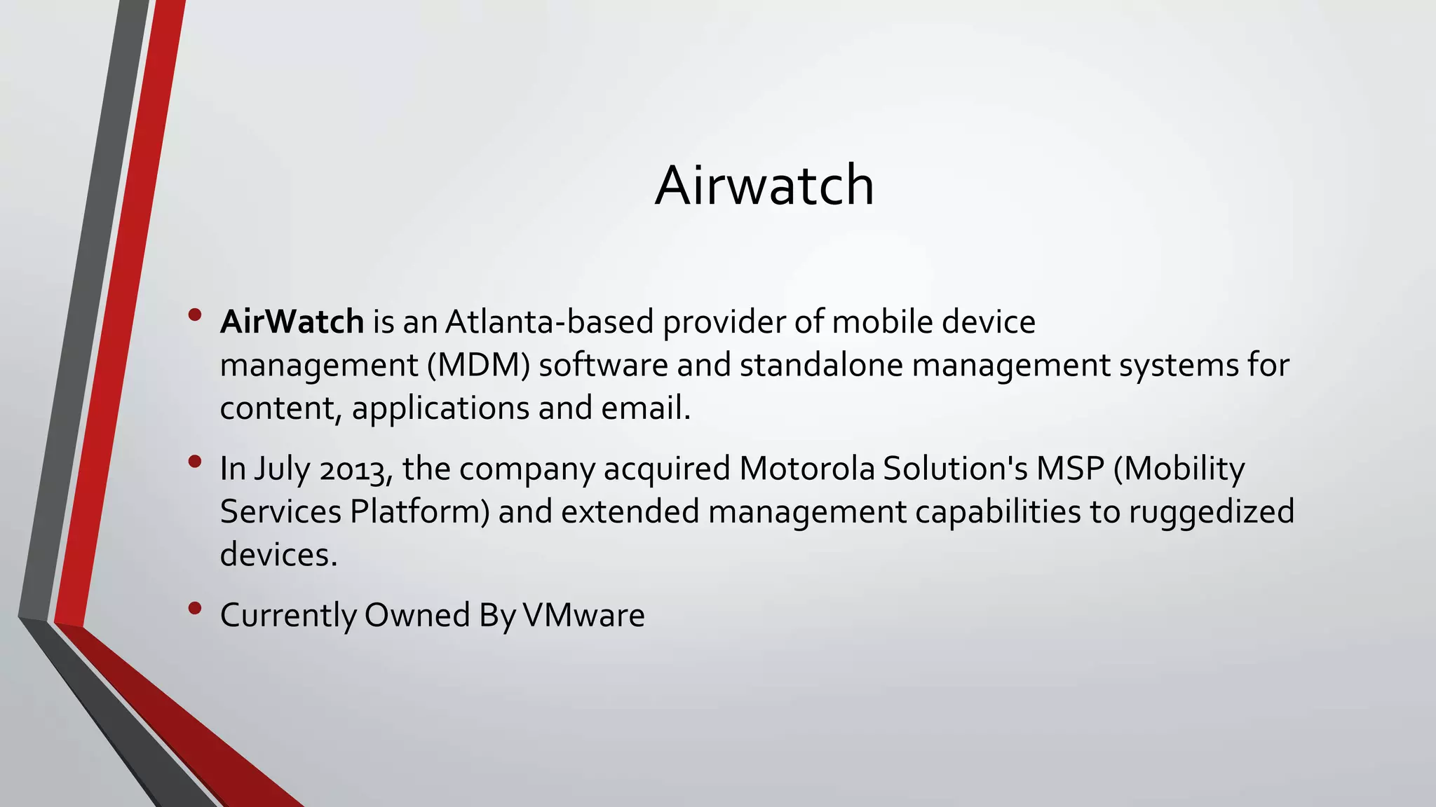MDM - airwatch | PPTX