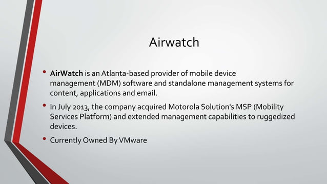 MDM - airwatch | PPTX