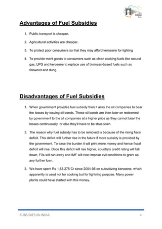Subsidies in India | PDF | Gasoline Prices | Economy