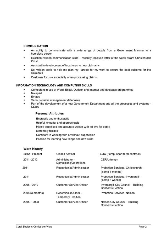 CV Carol Sheldon 22 Jan 15 | PDF