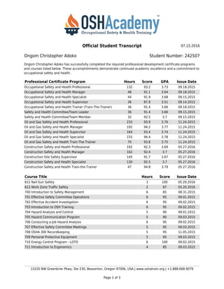 OSHAcademy-Transcript | PDF