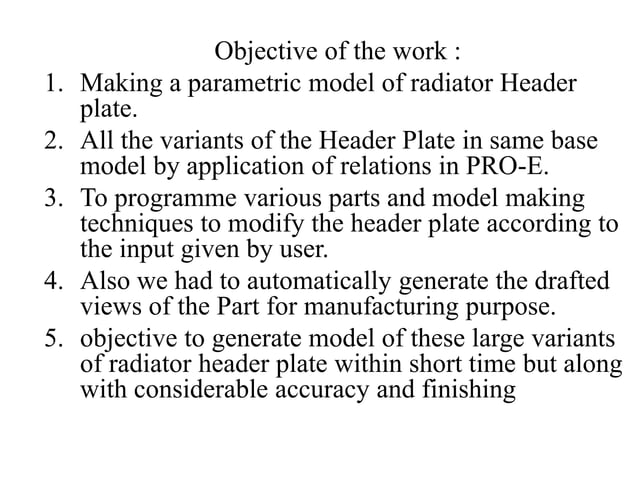 PARAMETRIC DESIGN AND STRESS ANALYSIS OF RADIATOR HEADER | PPTX ...