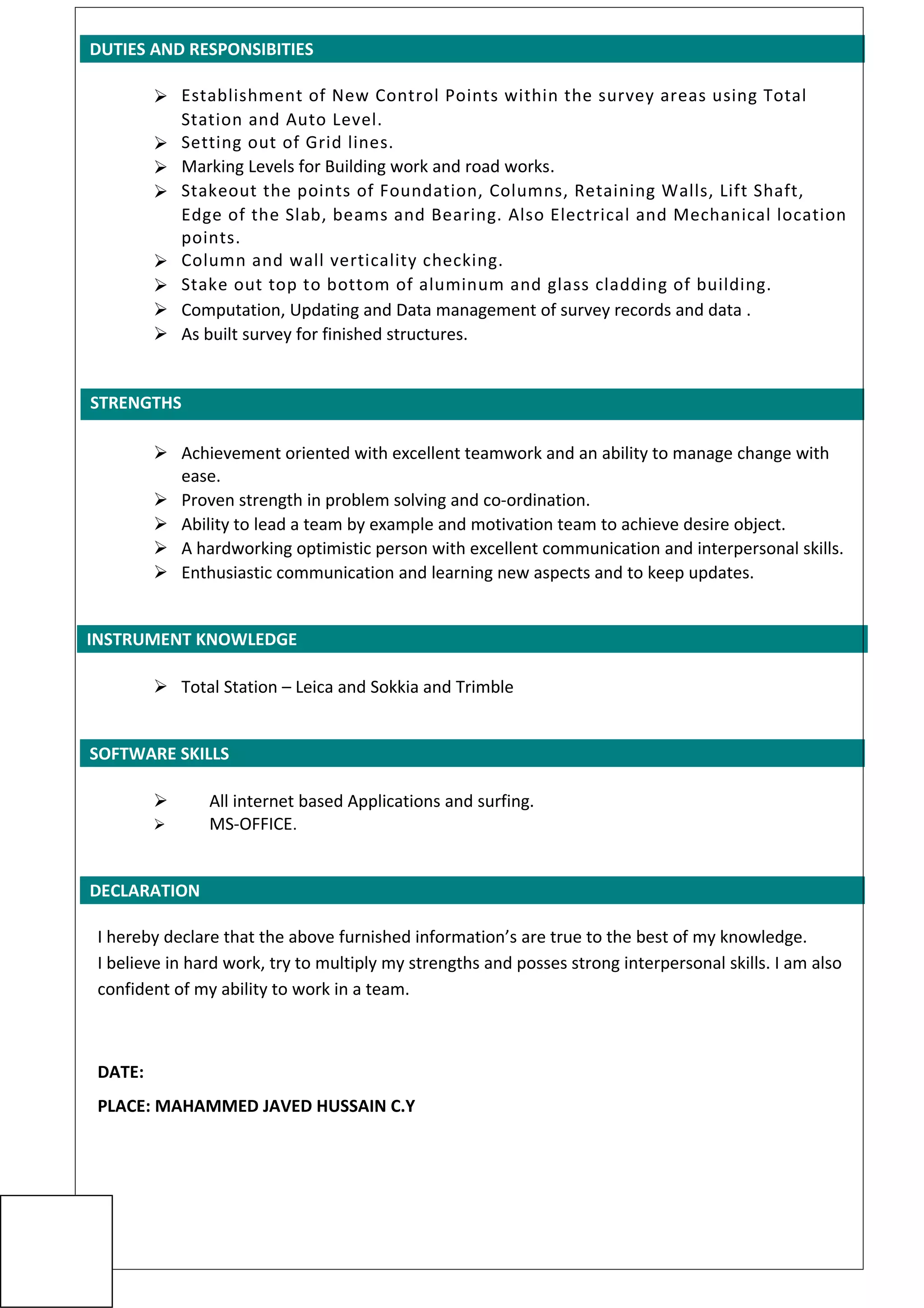 Javed CV | DOC | Civil Engineering Industry | Industries