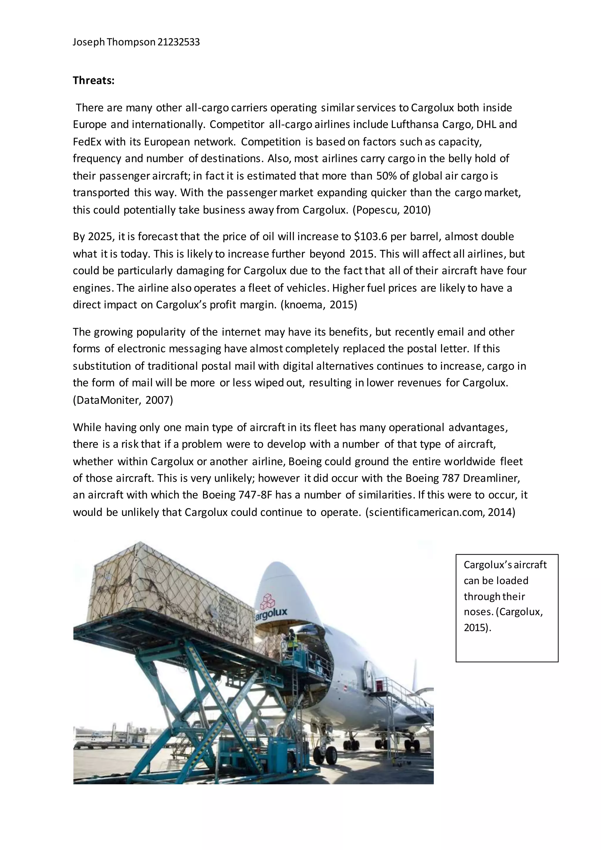Cargolux SWOT Analysis | DOCX