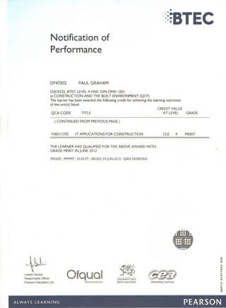 HNC certificate 1 | PDF