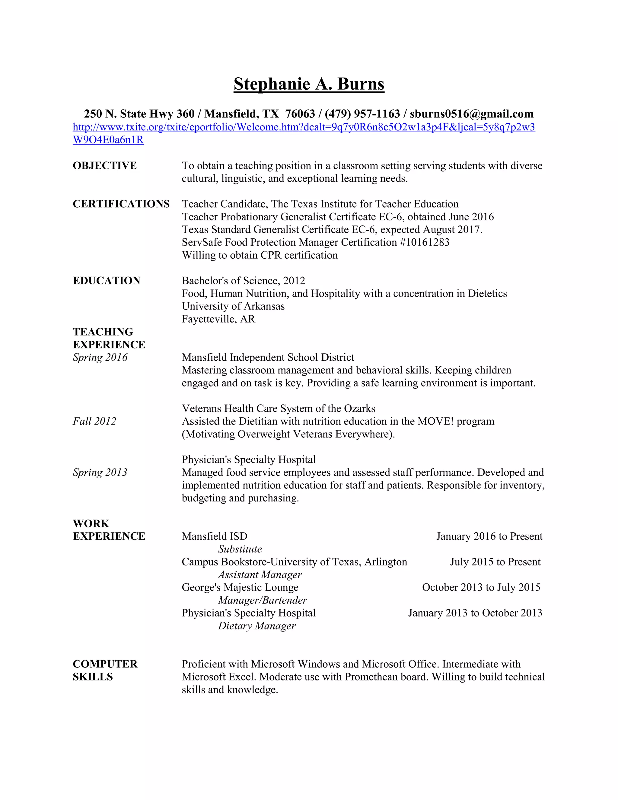 stephanieburnsResume | PDF
