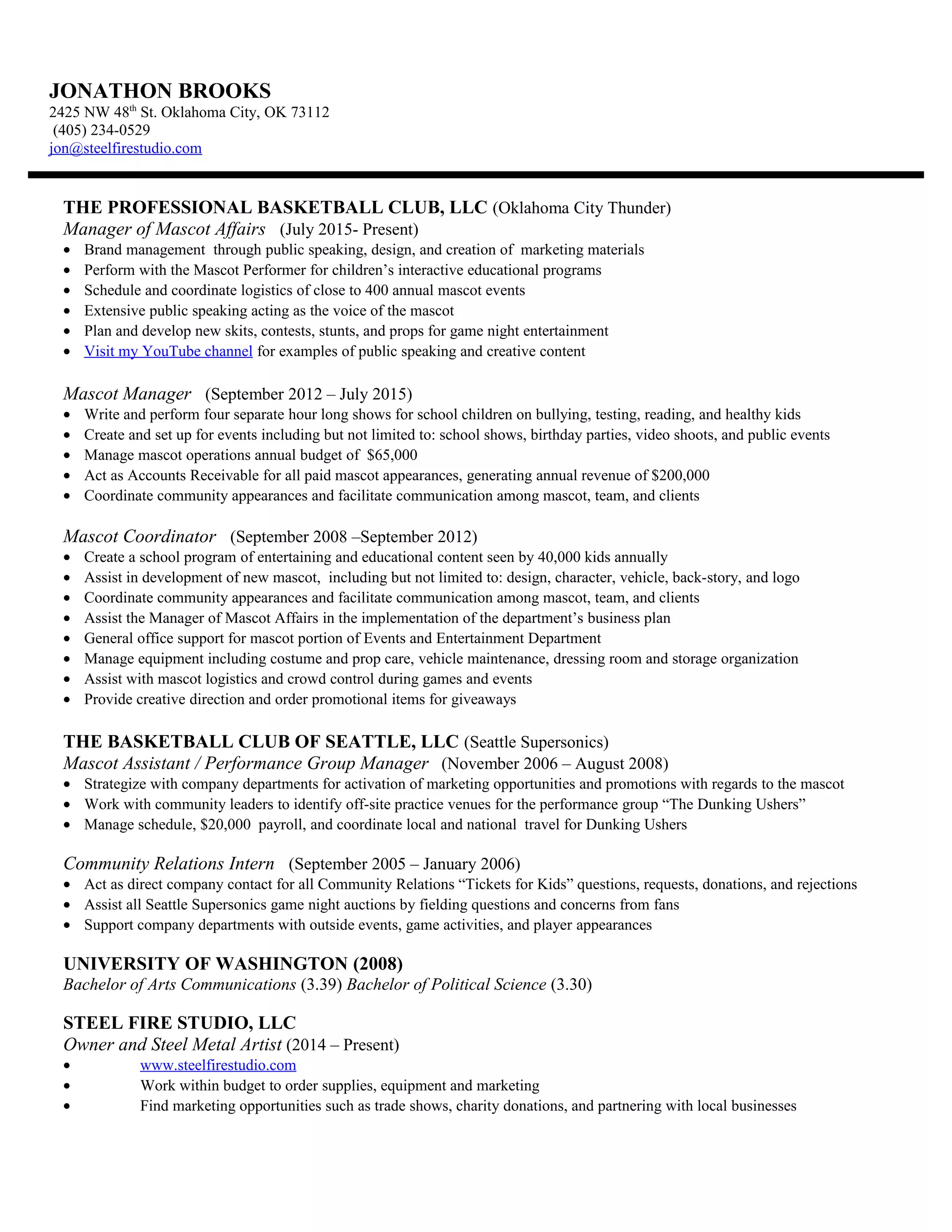 JB Resume August 2015 | DOC
