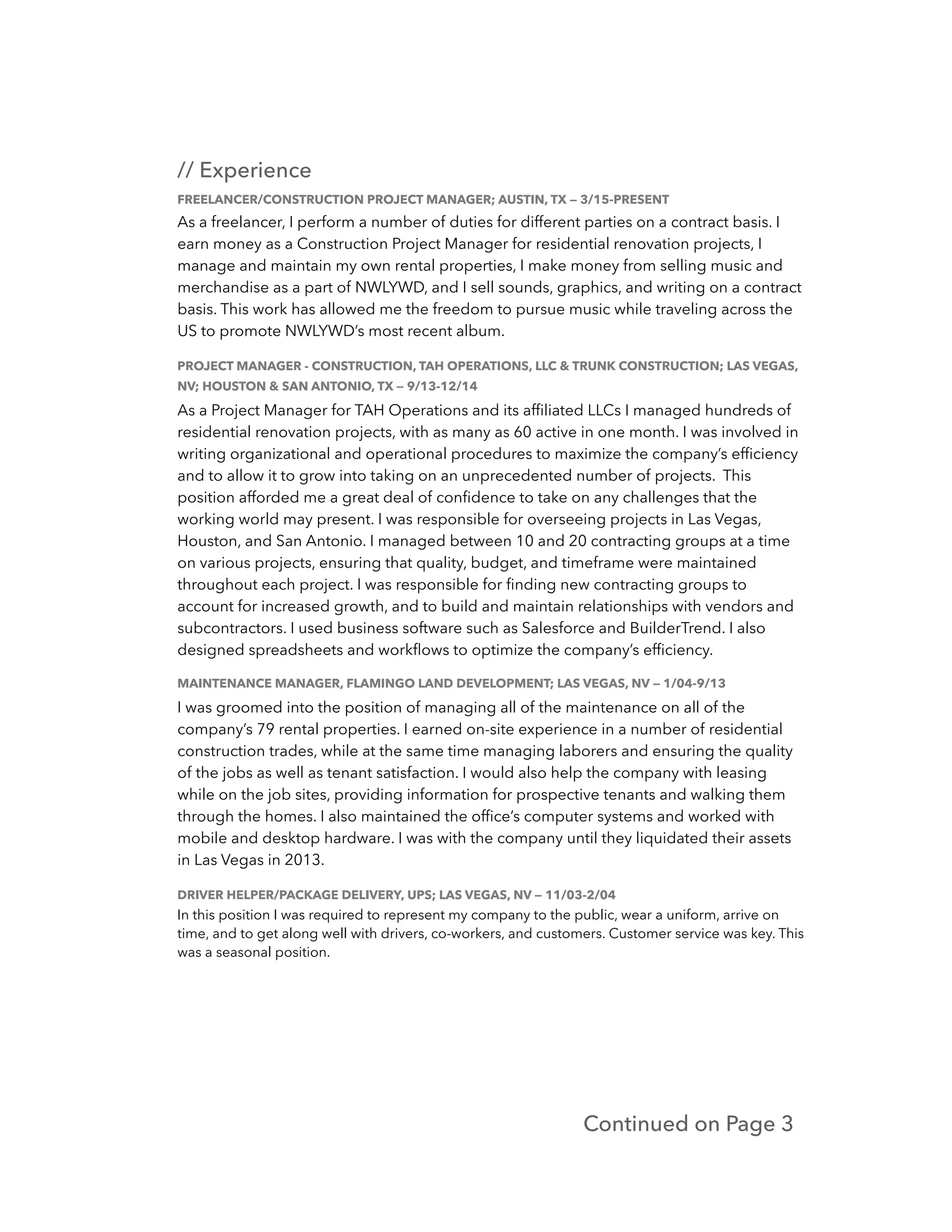 Sterling Wilson Resume 12 29 15 | PDF