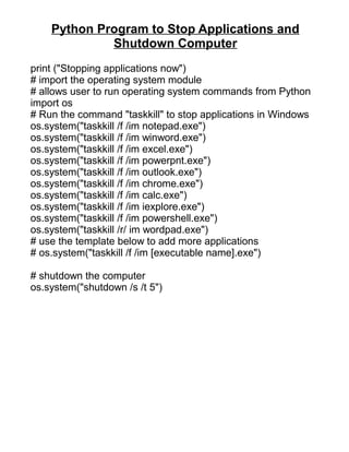 PythonShutdownWindows | PDF