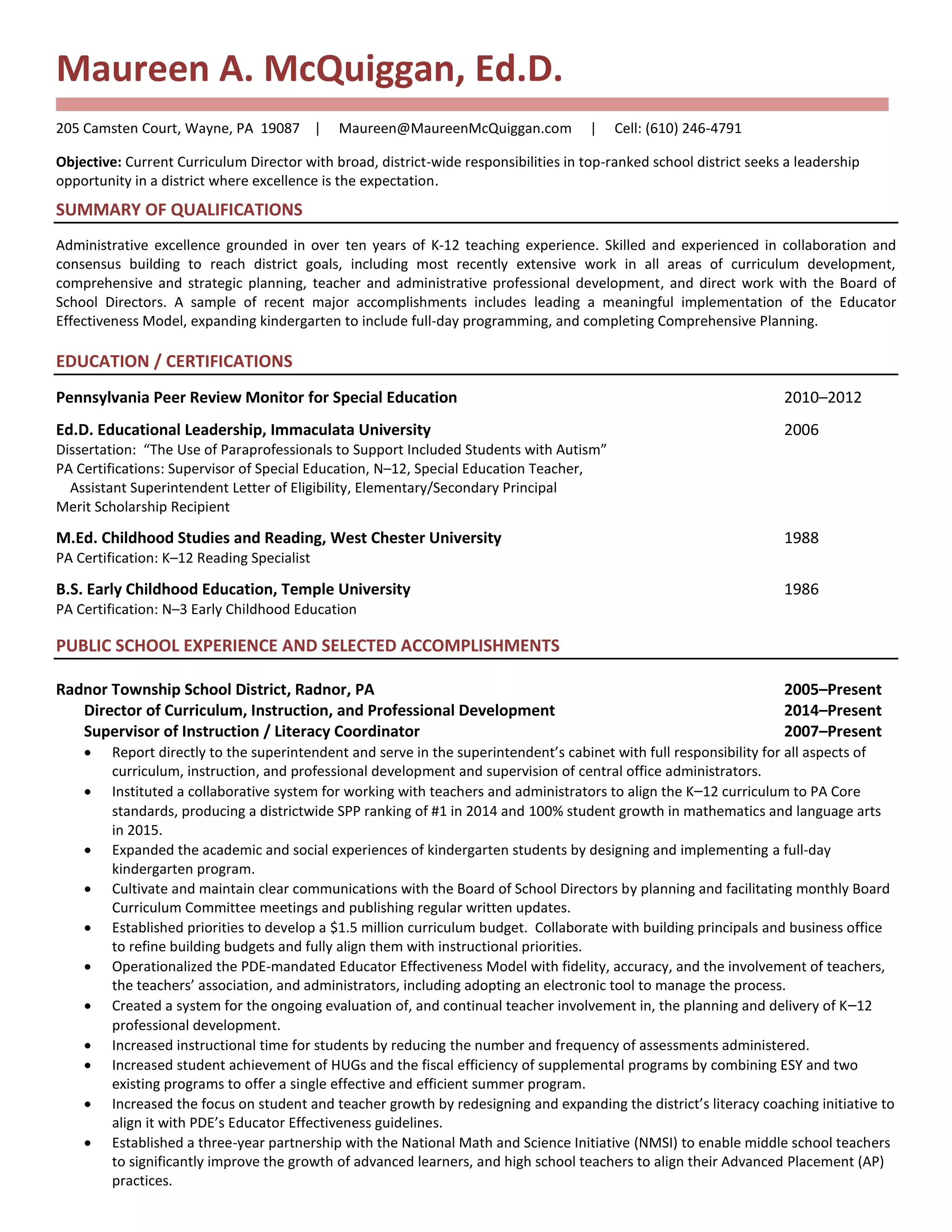 Dr_Maureen_McQuiggan Resume Oct 2015 | PDF